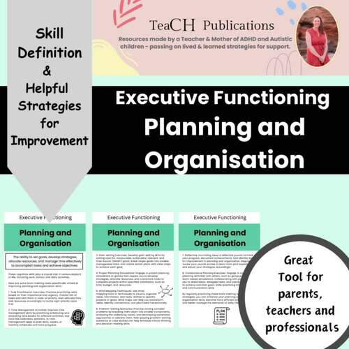 Executive Functioning Improve Planning Organization ADHD Support Autism ...