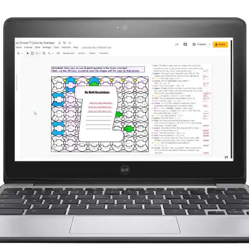 New Year's Math Coloring by Number Sheet 7th Grade Math Activity ...