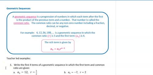 Geometric Sequences (lesson video) by Mathematics Made Easy | TPT