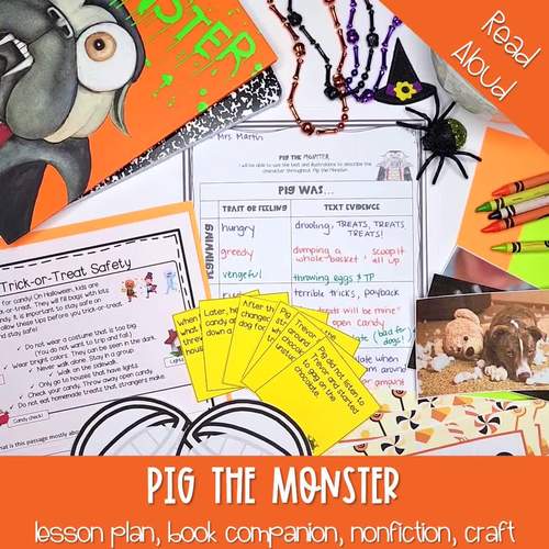 Pig the Monster Lesson Plan, Book Companion, and Craft by ELA with Mrs ...