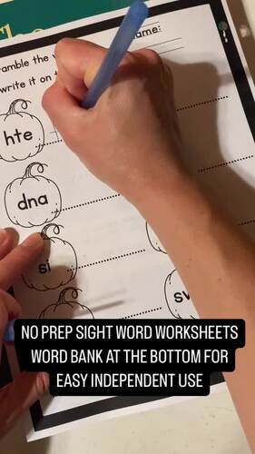 Halloween Sight Words Worksheets and Coloring | TPT