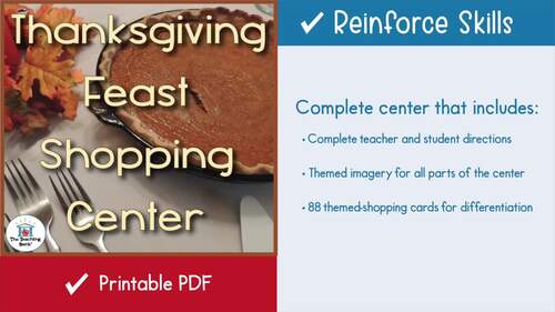 Thanksgiving Money Math Center by The Teaching Bank | TPT