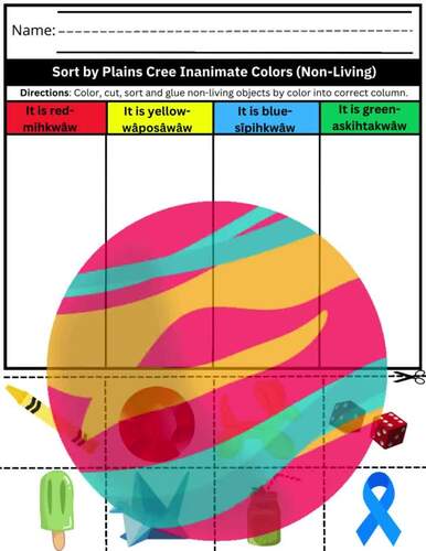 Sort by Plains Cree Inanimated Colors (Non-Living Things) | TPT