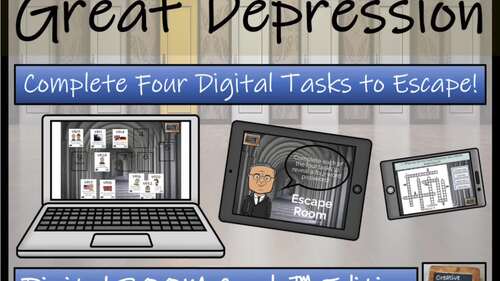 The Great Depression BOOM Cards™ Digital Escape Room Activity | TPT