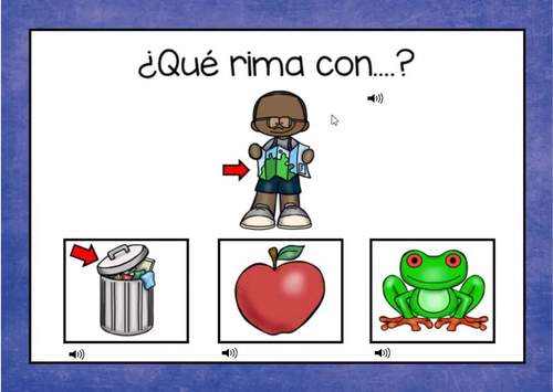 BOOM CARDS | Rimas | Rhyming in Spanish by Bilingual Classroom Resources