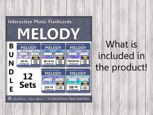 Solfege | Melody Flashcards | Interactive Music Flash Cards Bundle