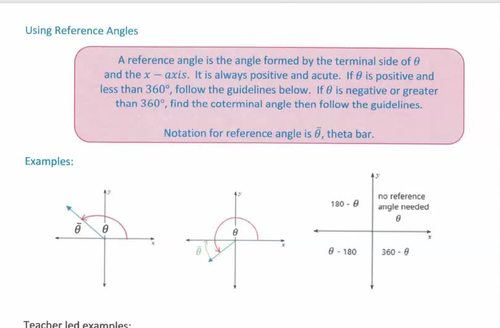Reference Angles (lesson video) by Mathematics Made Easy | TPT