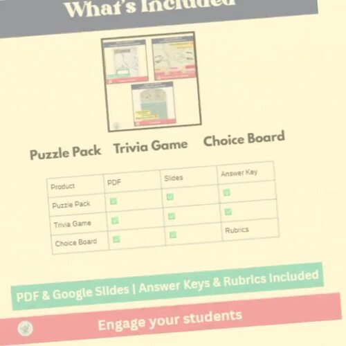 HSS 5.2.4 European Land Claims Bundle- Puzzle Pack, Choice Board ...