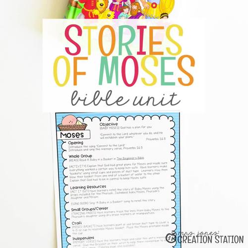 STORIES OF MOSES BIBLE UNIT by Mrs Jones' Creation Station | TPT