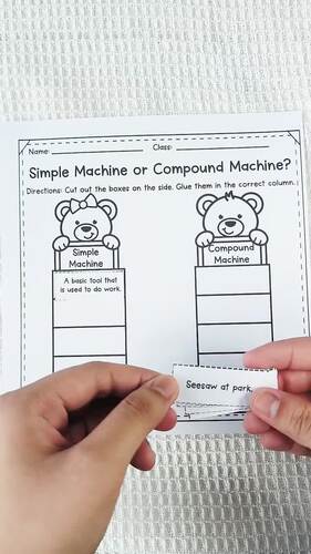 Simple Machine or Compound Machine? Cut and Paste Sorting Activity