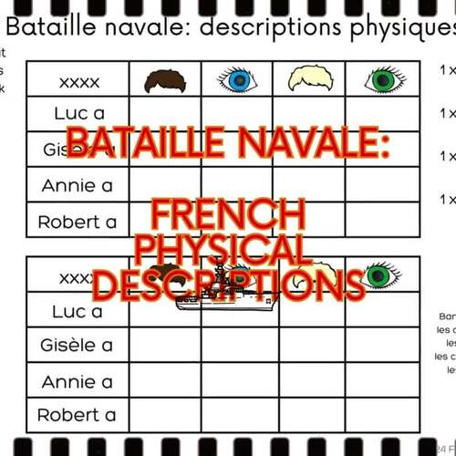 French Physical Descriptions Bataille navale -- French Battleship Fun!