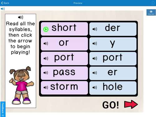 OR R Controlled Vowel Bossy R Syllable Match Hidden Picture BOOM CARDS