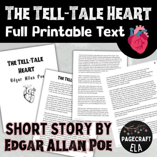 The Tell-Tale Heart | Edgar Allan Poe | Full Printable Text Booklet