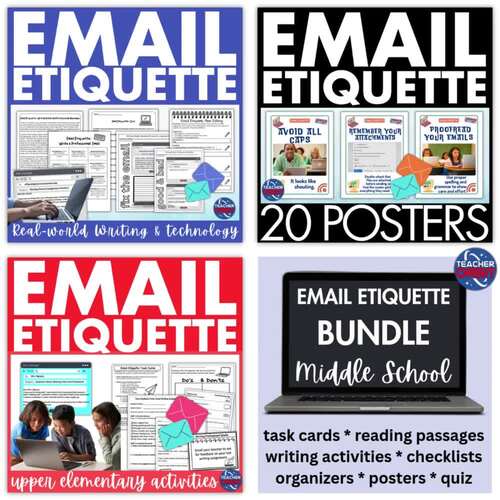 Email Etiquette Bundle Lessons Posters Activities Writing Digital ...
