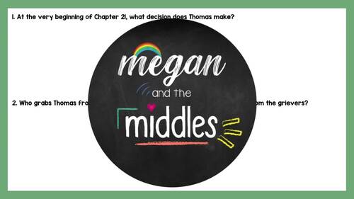 The Maze Runner: Comprehension Questions and Answer Keys for CHAPTERS 21-25