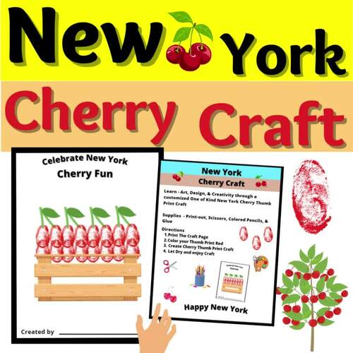 New York Activity Craft Cherry Thumb Print Resource Art Activities