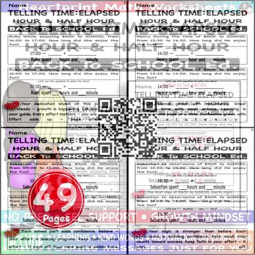 Telling Time elapse to the Hour and Half - Hour Worksheets - Back to ...