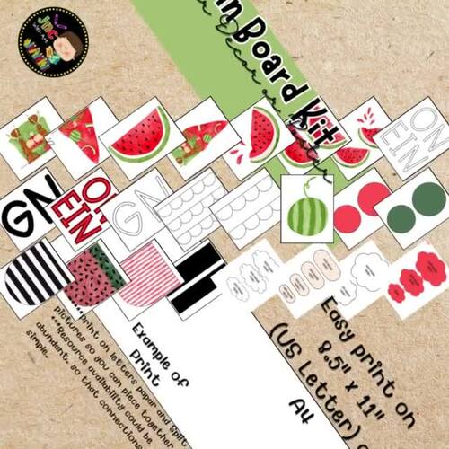 Summer Bulletin Boards Digital Watermelon Bulletin Board Kit Door Decor ...