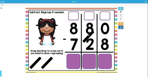 3-Digit Subtraction Regrouping Boom Cards by Second Grade Smiles