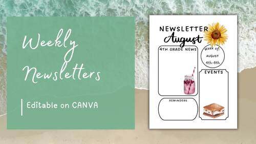 Weekly 2025-2026 Newsletter! Editable on Canva! All Weekly Dates Entered!
