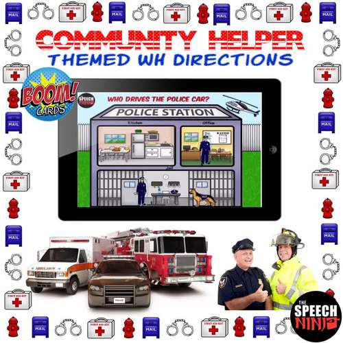 Community Helper WH Directions with Audio | Following Directions Speech ...
