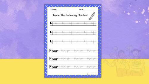 Multiple Math Activities About Number Four For Kindergarten And 1st Grade