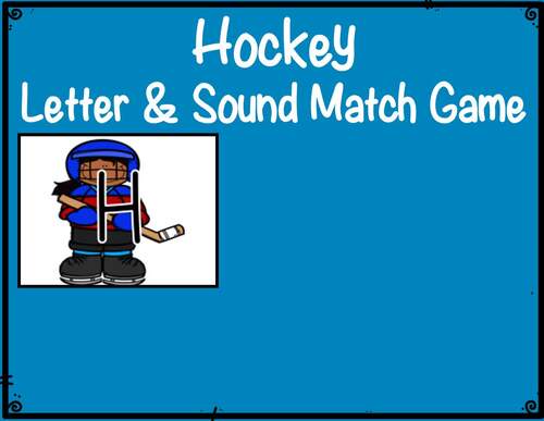 Hockey Themed Upper & Lowercase Letter & Sound Match Game | TPT
