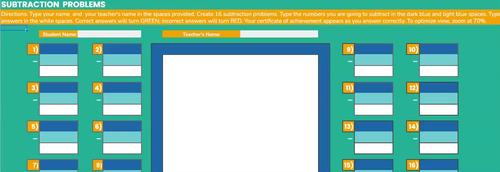 Digital Subtraction Template by Abaco Education Zone | TPT