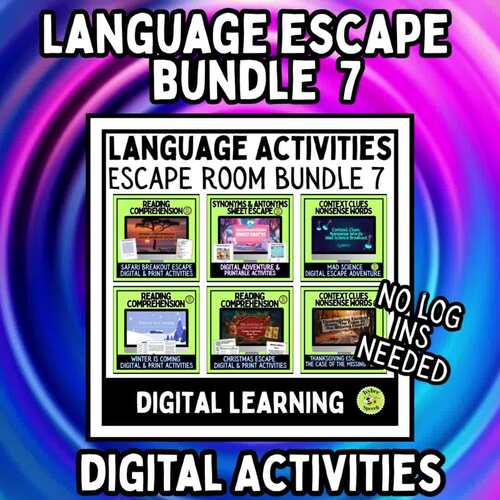 Digital Escape Bundle 7 Reading Comprehension, Context Clues, and ...