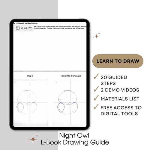 Night Owl Drawing Lesson | Easy Step-by-Step Art Activity | Printable PDF