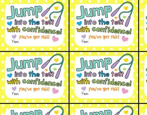 Jump Rope Testing Motivation Gift Tag- Jump into the test with confidence!