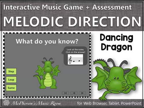 Melodic Direction Step Leap Same ~ Interactive Music Game + Assessment ...