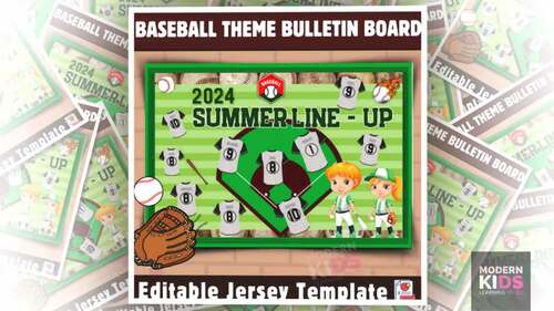Baseball Bulletin Board - Jersey Template with CUSTOMIZABLE Names