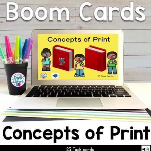 Boom Cards™ Concepts of Print by Leigh's Library | TPT