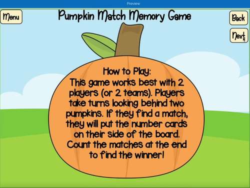 Pumpkin Patch Match Boom Cards™ Articulation Memory Game Speech Therapy