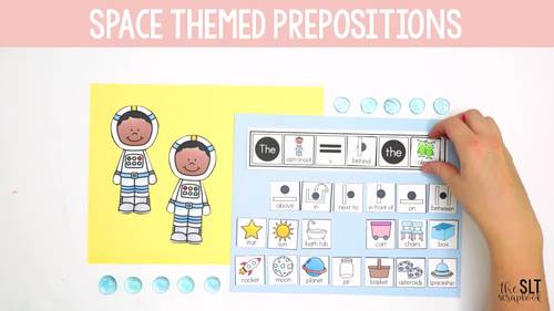 Prepositions Activities for Speech Therapy - Space Themed Spatial Concepts