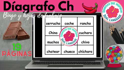 Letra Ch Diágrafo Bingo y hojas de trabajo | TPT