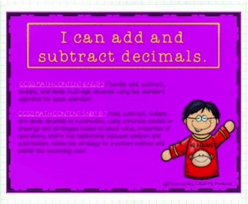 Addition and Subtraction Digital Decimals in PowerPoint Screen Share