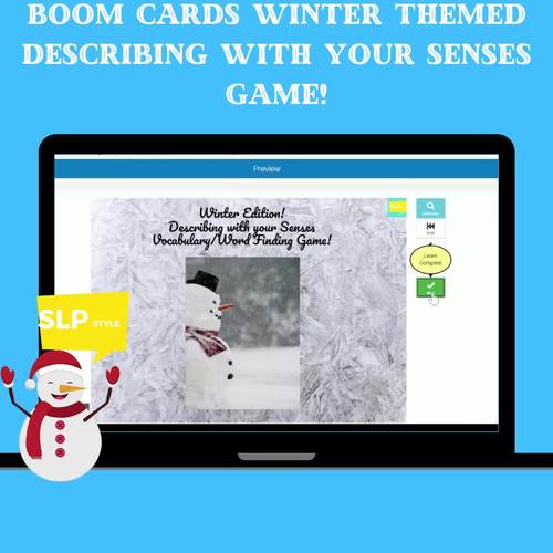 Winter Describing with your Senses Vocabulary/Word Finding Game BOOM CARDS