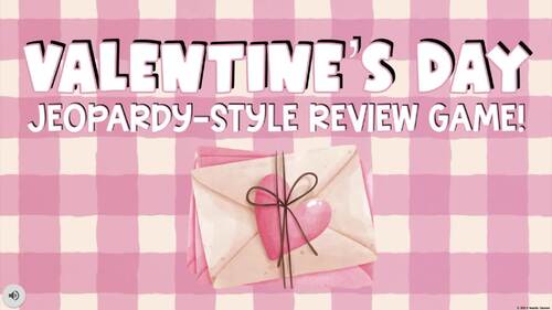 Valentine's Day Trivia & Riddles Jeopardy Editable Game Template ...