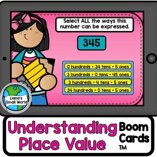 Decomposing Numbers Place Value Boom Cards tm Paperless Digital Task Cards