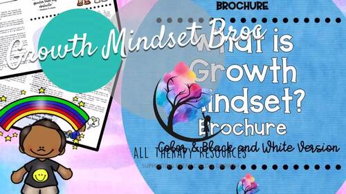 GROWTH MINDSET Counseling Brochure for Kids - SEL School Counselor Resource