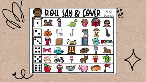 Roll and cover dice game bundle phonics by Valeria craig little learners