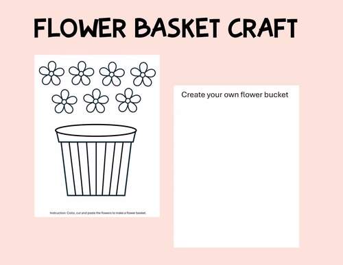 Paper Flower Basket Craft Activity for Kids, Kindergarten Craft, Spring ...