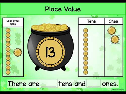 St. Patrick's Day Place Value 2 digit 3 digit Google Slides Digital ...