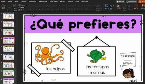 ¿Qué Prefieres? Spanish Would You Rather? Morning Meeting Slides Activity 4