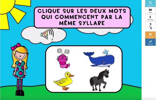 French Initial Sound Games Whole Group | Syllabes d'attaque Son Initial