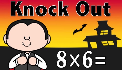 Knockout: Halloween Multiplication to 50 Knock Out: Class Math Game