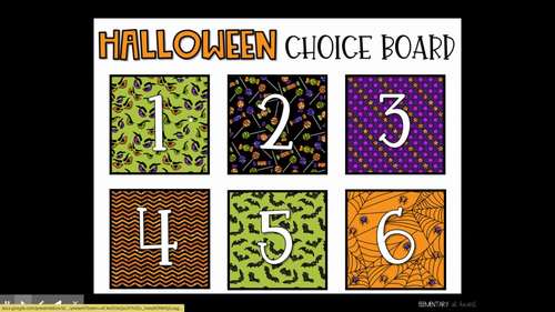DIGITAL Halloween Choice Board - Distance Learning by Elementary at HEART