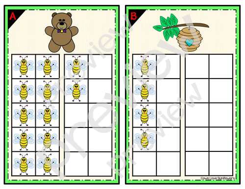 Teddy Bears & Bees | Double Ten Frames Math Scoot Activity (0-20 ...